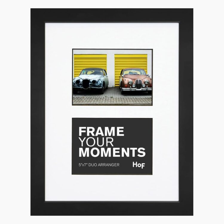Duo Collage Frame - Black & White, 5x7 | Display 2 Photos in 1 Picture ...