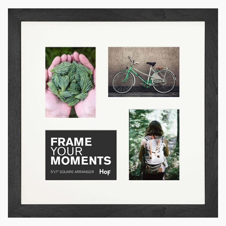 Square Collage Frame - Coffee & Cream, 5x7 | Display 4 Photos in 1 Frame