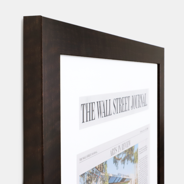 Framed Digital Article | Double Page, Walnut, Newspaper