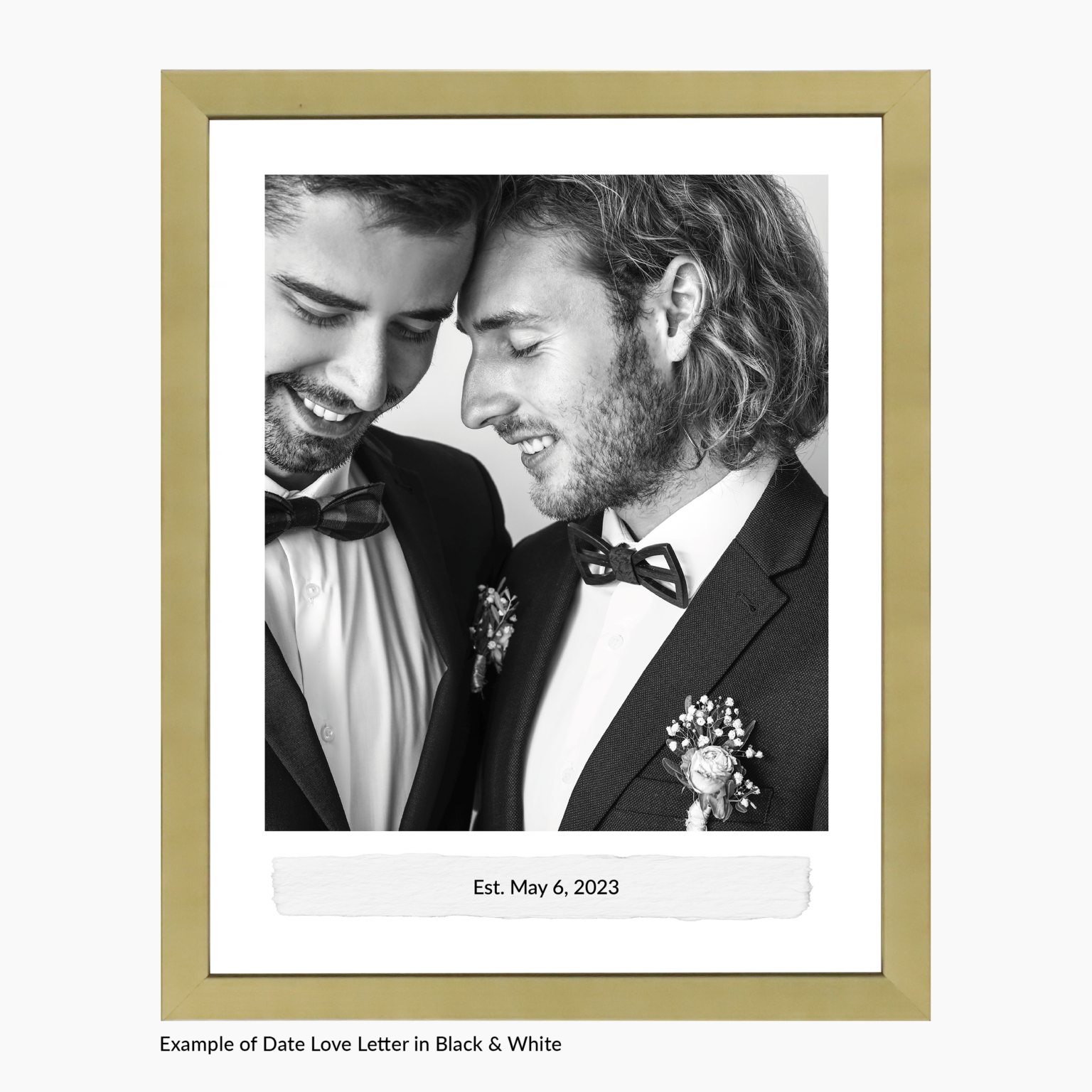 Personalized Photo and Love Note in Chic Gold Frame