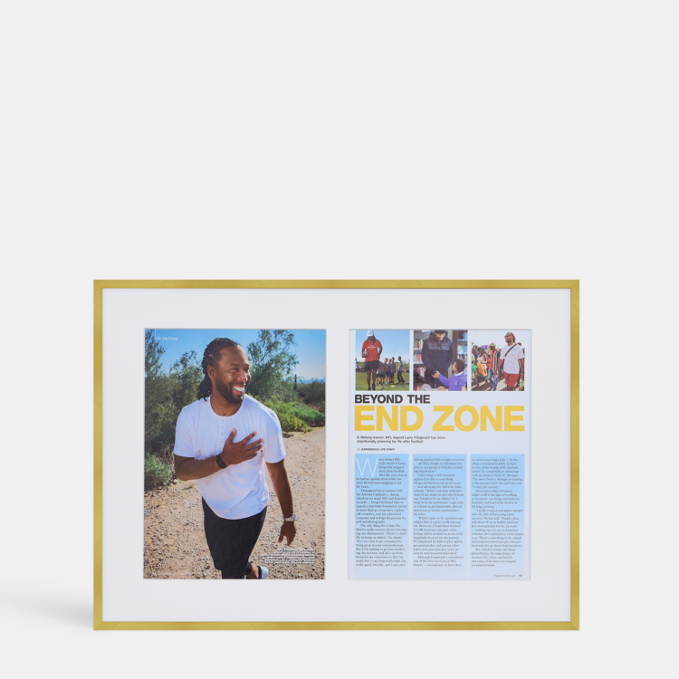 Framed Magazine Article | Double Page, Gold