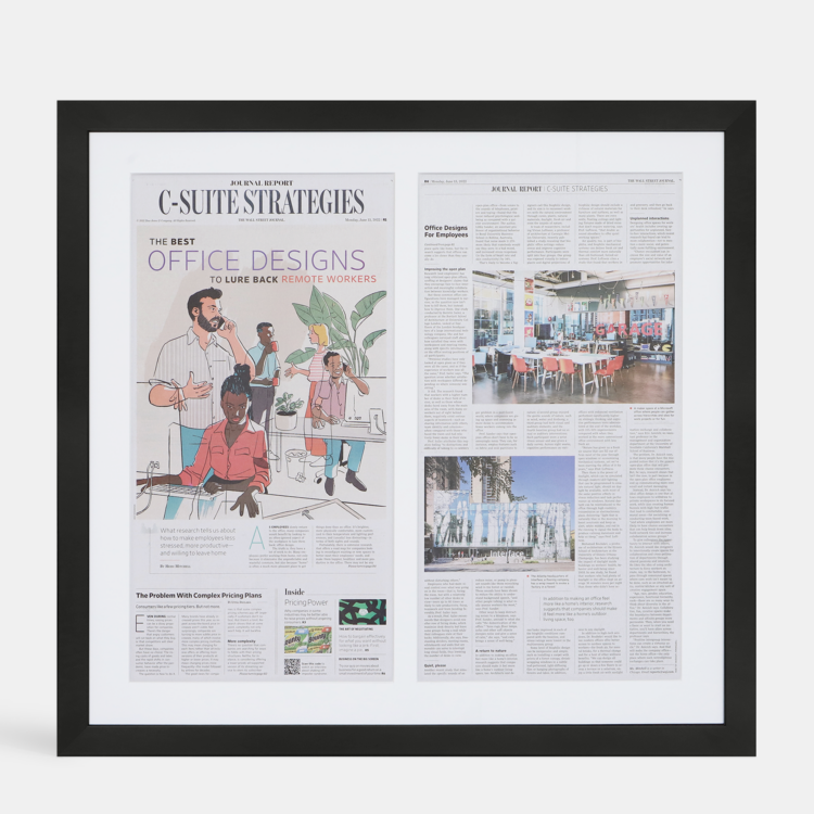 Framed Newspaper Article | Double Page, Gold