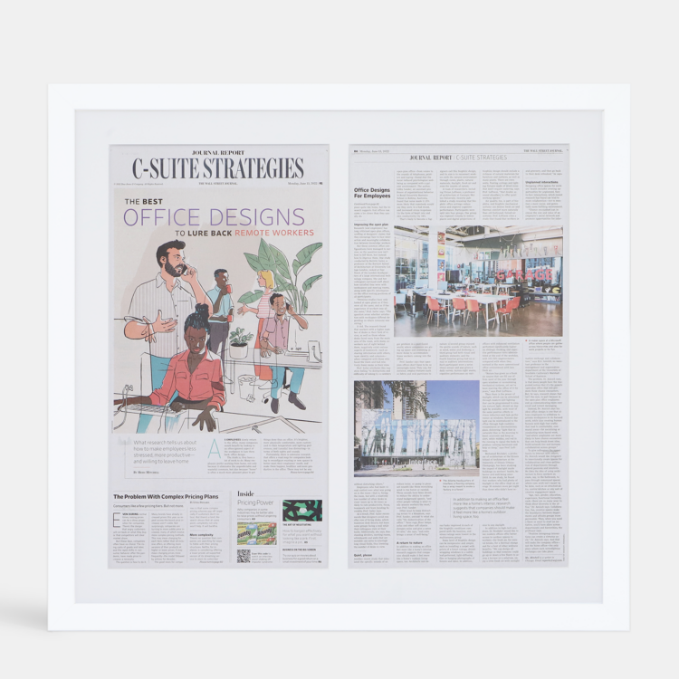 Framed Newspaper Article | Double Page, Gold
