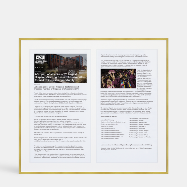 Framed Digital Article | Double Page, Gold, Newspaper